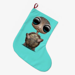 Cute Baby Turtle Large Christmas Stocking | Zazzle