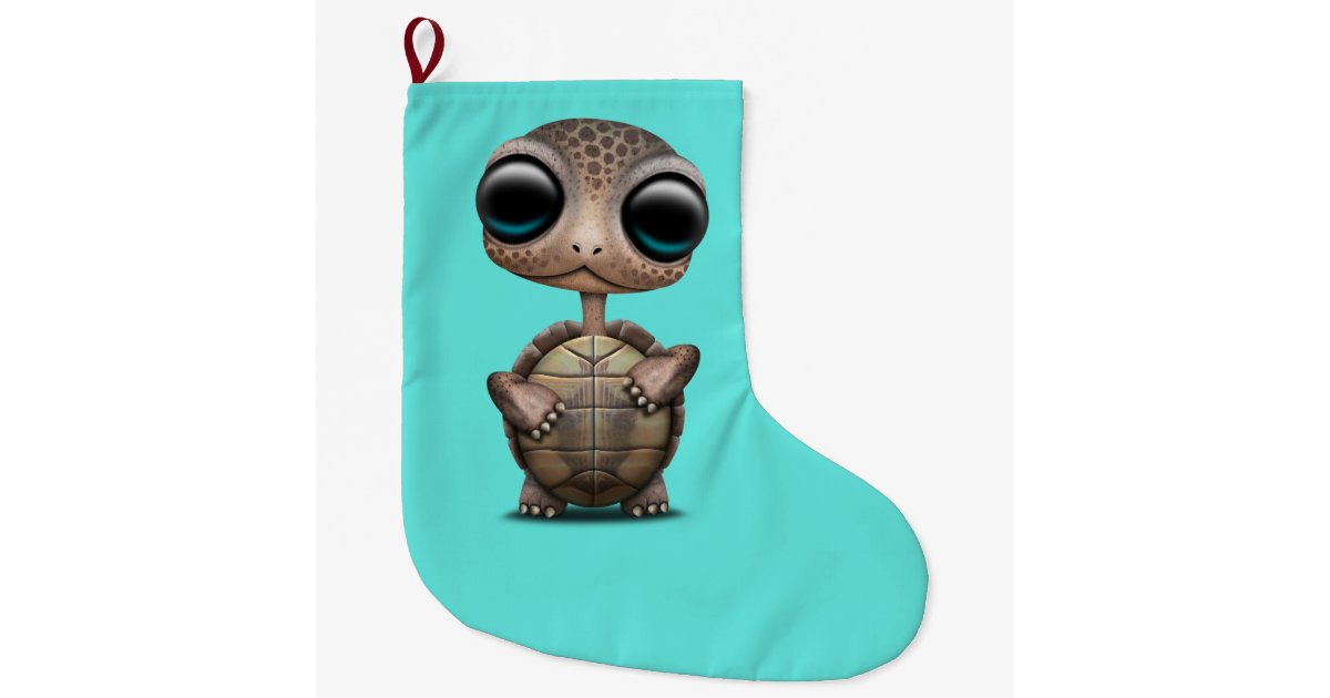 Cute Baby Turtle Large Christmas Stocking | Zazzle