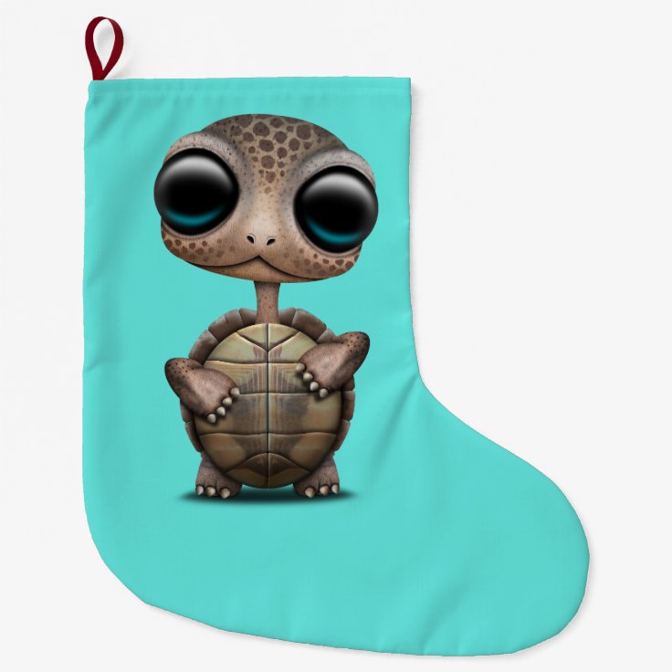Cute Baby Turtle Large Christmas Stocking | Zazzle