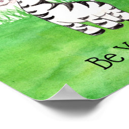 Cute Baby Zebra Be Yourself Quote Nursery Poster | Zazzle