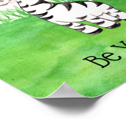 Cute Baby Zebra Be Yourself Quote Nursery Poster | Zazzle