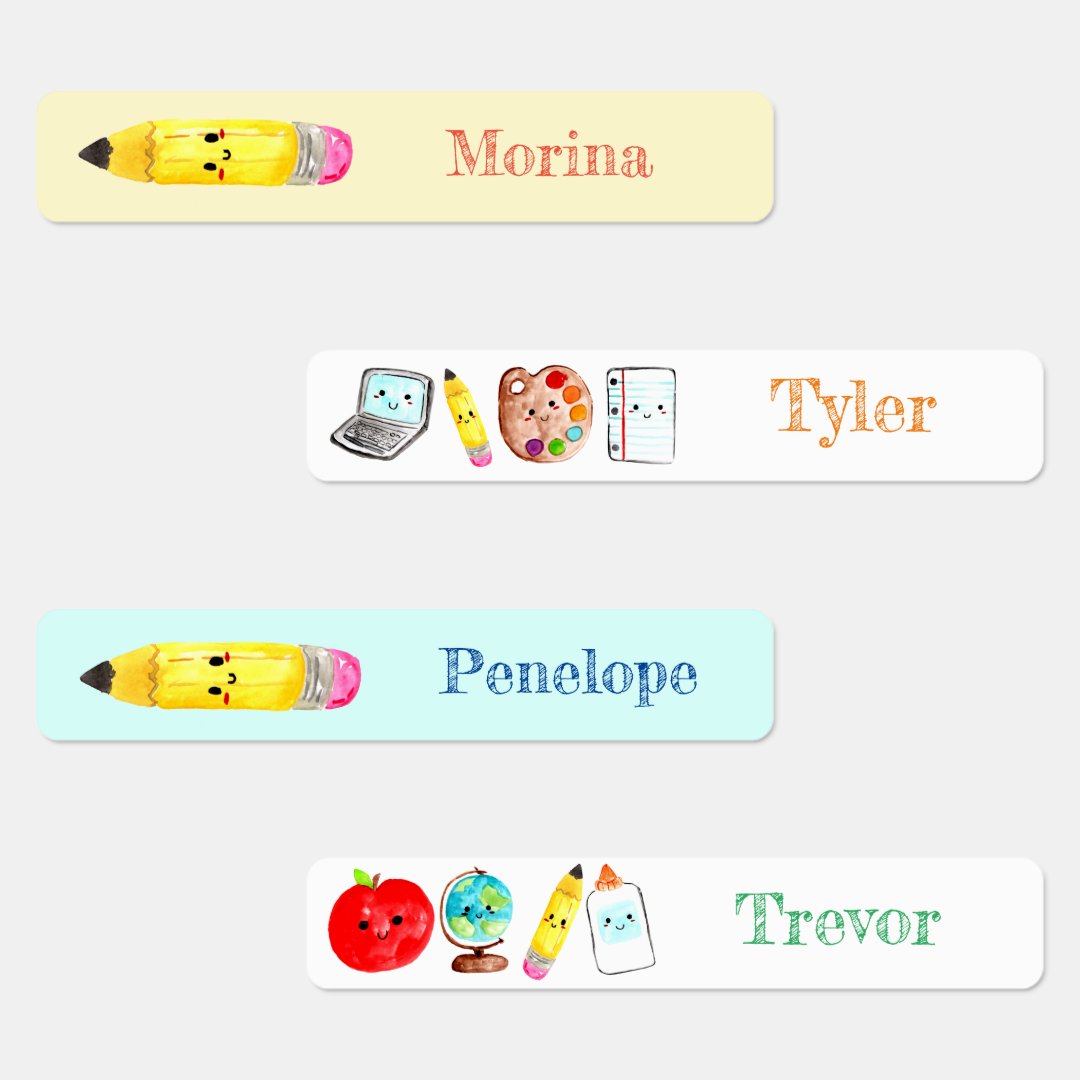 Cute back to school kid labels | Zazzle