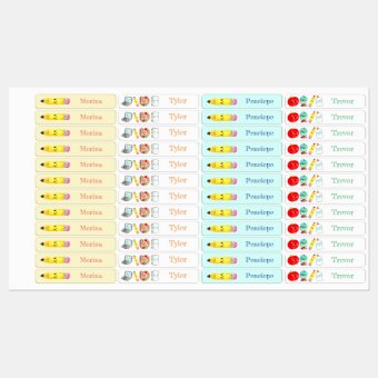 Cute back to school kid labels | Zazzle