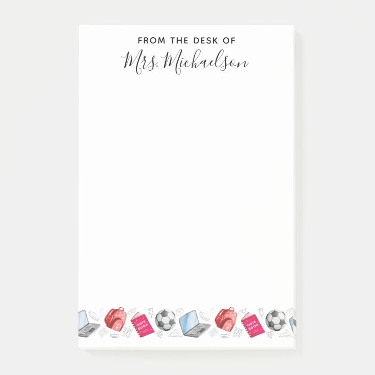 Cute Back to School Supplies Teacher Post-it Notes | Zazzle