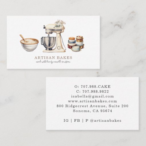 Cute Bakery Baker Pastry Chef Bakers Tools Business Card | Zazzle