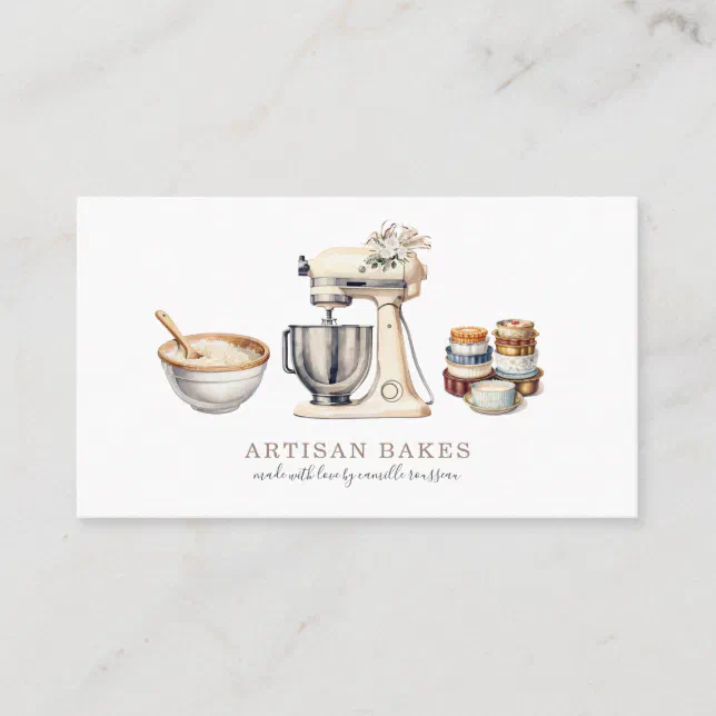 Cute Bakery Baker Pastry Chef Bakers Tools Business Card | Zazzle