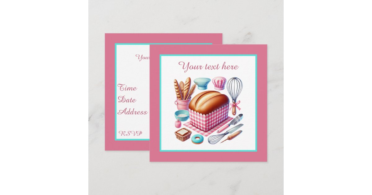 Cute bakery bread party invitation | Zazzle