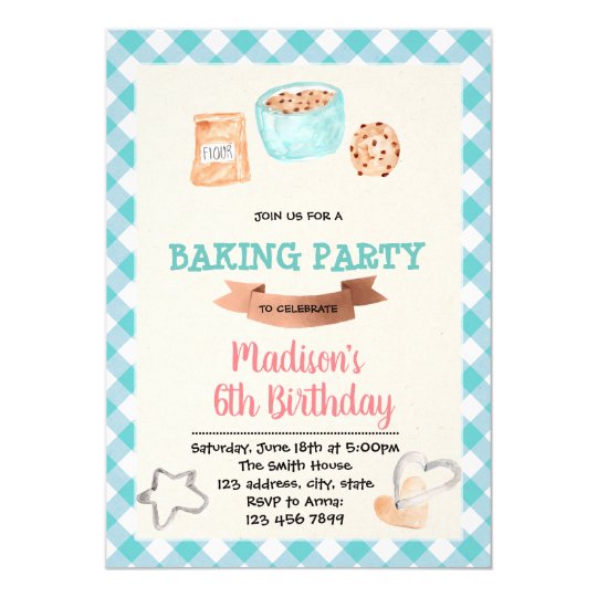 Cute baking cookies party invitation | Zazzle.com