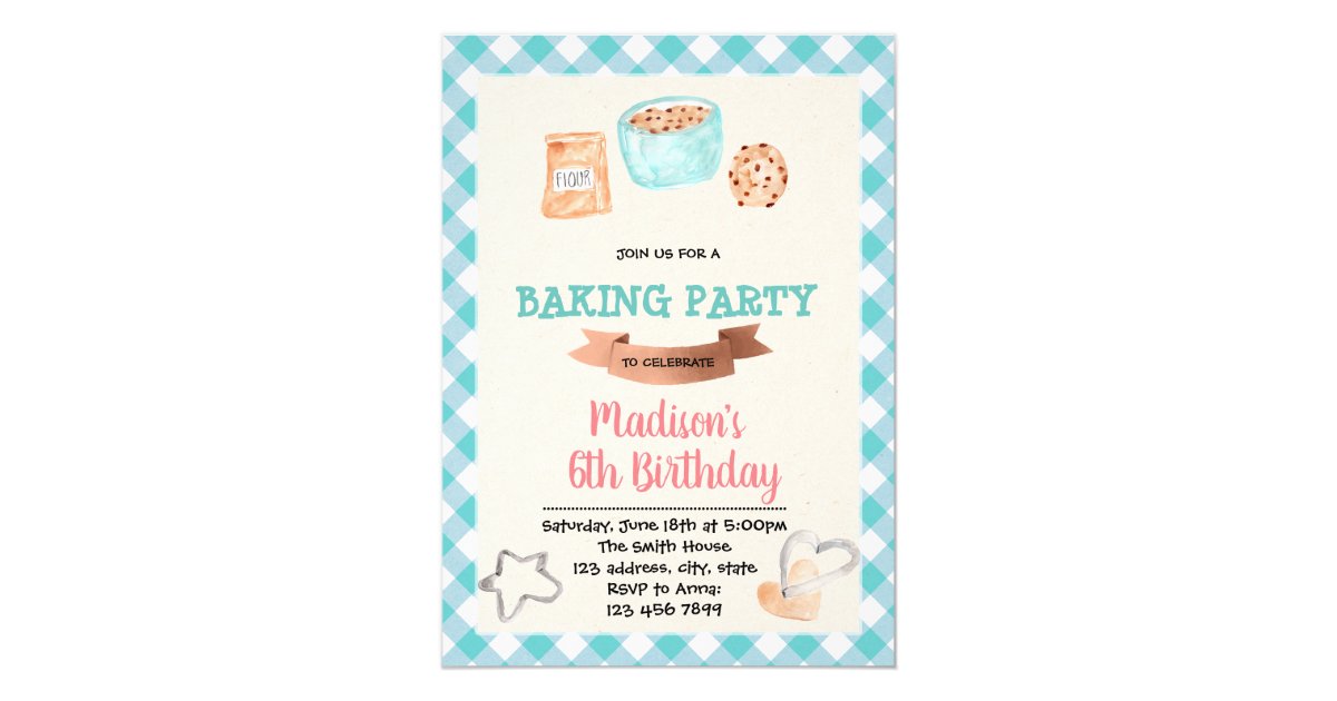 Cute baking cookies party invitation | Zazzle.com