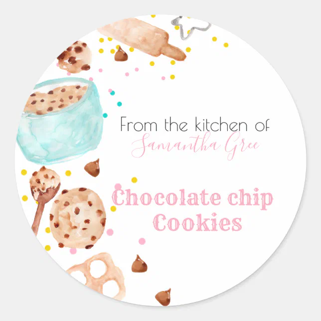 Cute baking food product sticker label | Zazzle