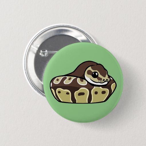 Cute Ball Python Pet Snake Drawing Badge Button | Zazzle