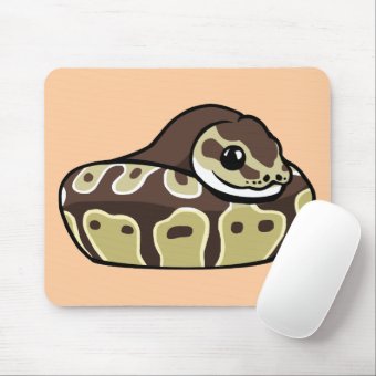 Cute Ball Python Pet Snake Drawing Mousepad | Zazzle
