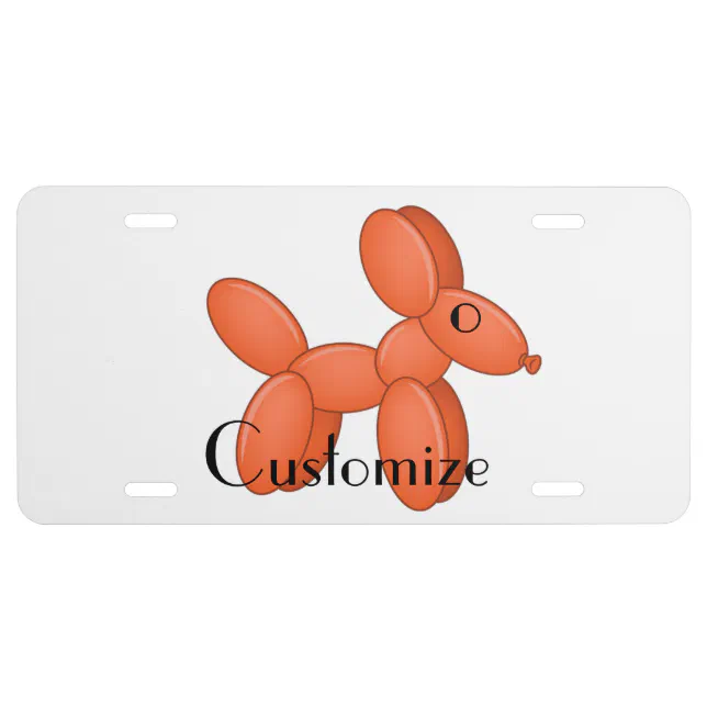 Cute Balloon Dog Thunder_Cove License Plate | Zazzle
