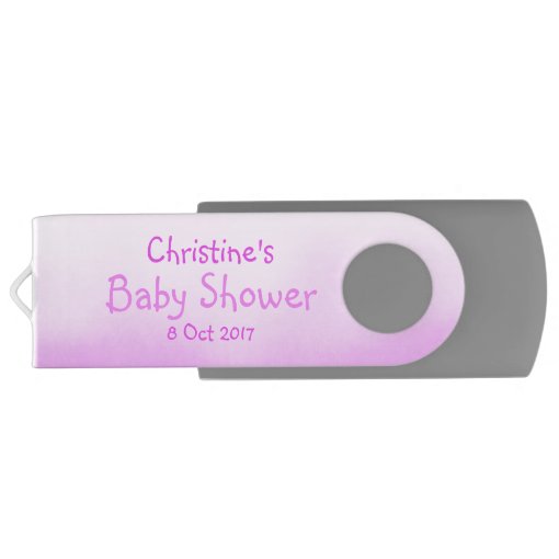 Cute Balloons Elephant Pink Baby Girl Shower USB Flash Drive | Zazzle