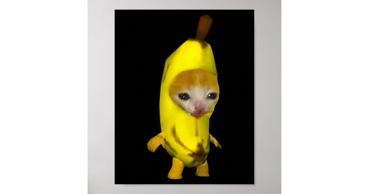Cute Banana Cat Happy Bananacat Meme Kitty Cat Lov Poster | Zazzle