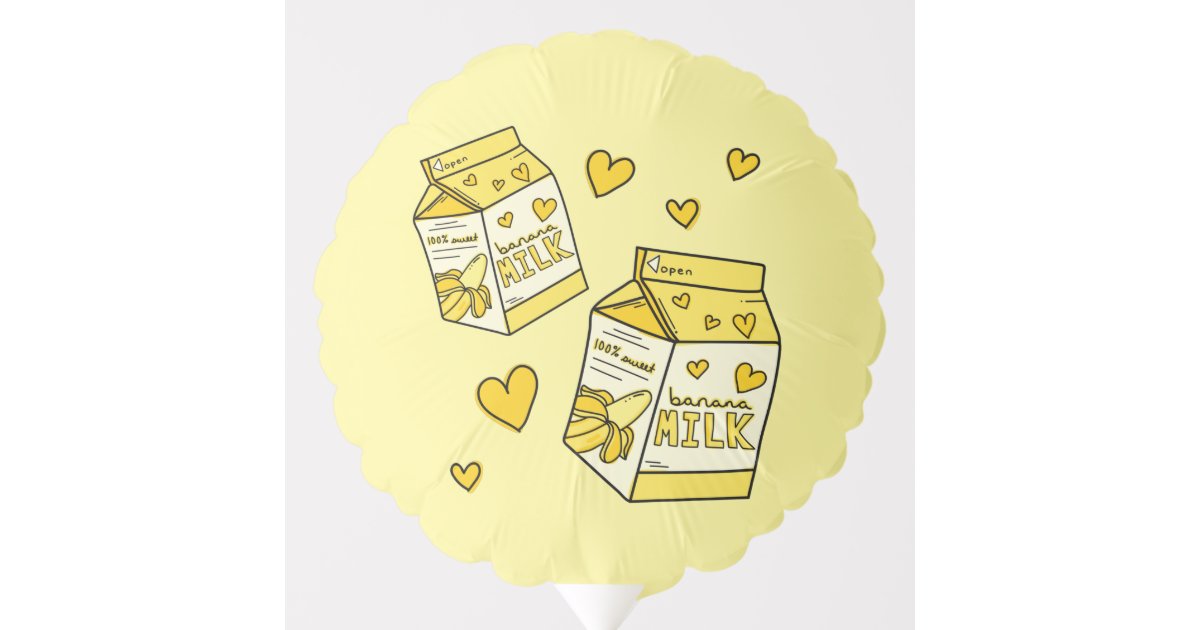 Cute Banana Milk Carton Balloon | Zazzle