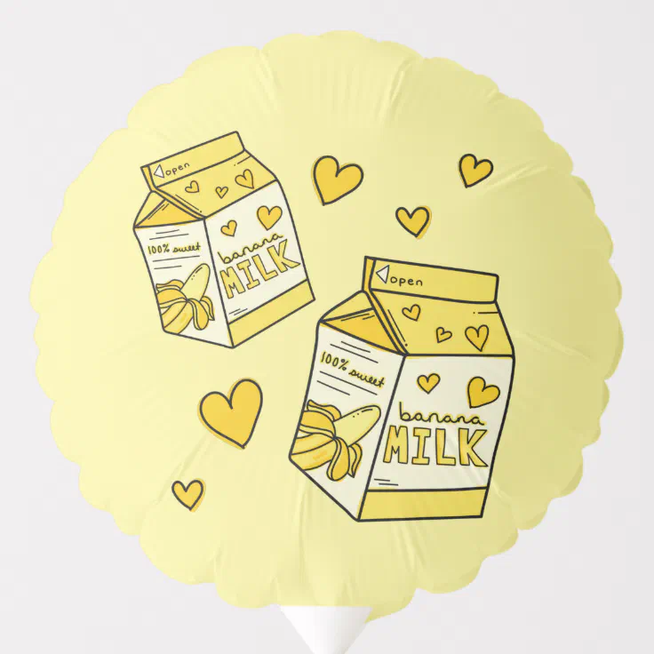 Cute Banana Milk Carton Balloon | Zazzle