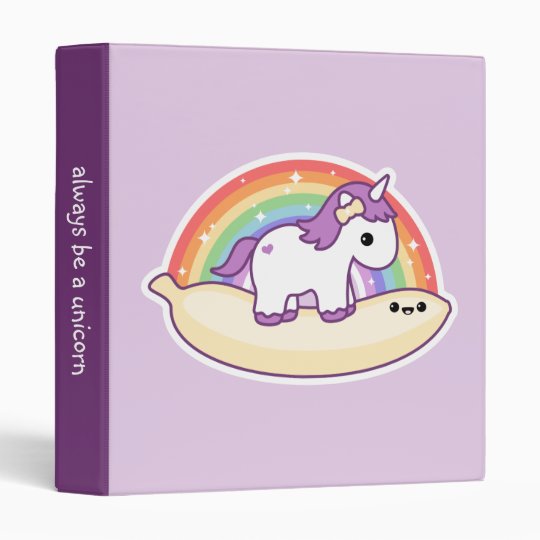 Cute Banana Unicorn Binder | Zazzle.com
