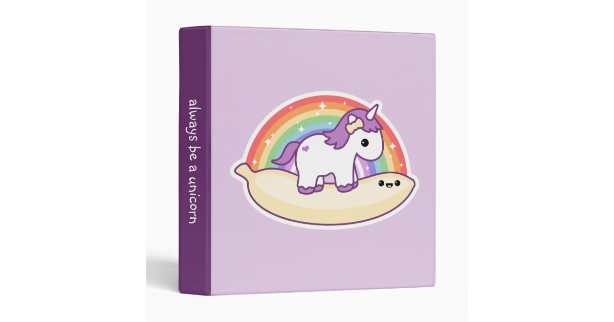 Cute Banana Unicorn Binder | Zazzle