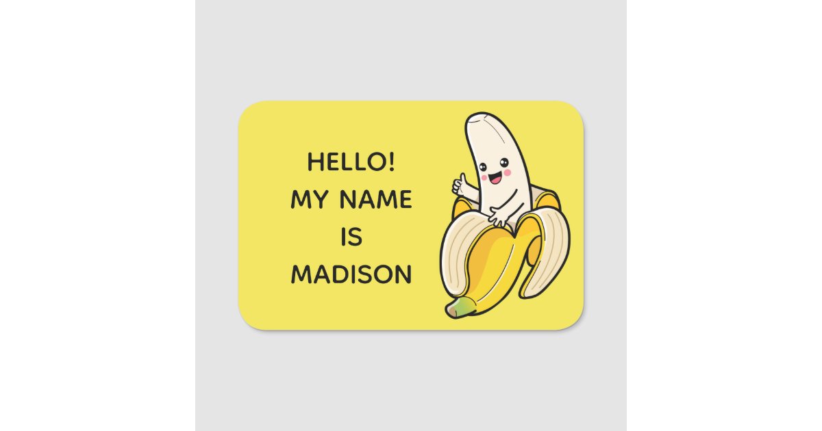 Cute Bananas custom text name tags | Zazzle