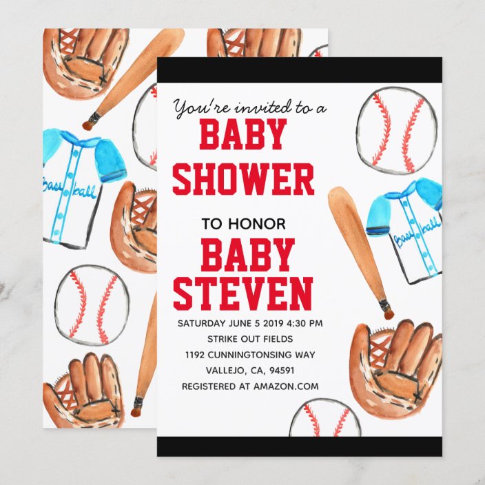 Cute baseball sport baby shower party invite | Zazzle.com