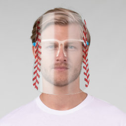 Cute Baseball Stitching Sports Face Shield | Zazzle