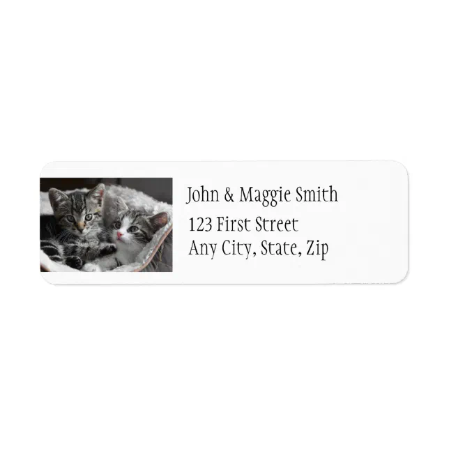Cute Basket of Kittens, Cats Address Label | Zazzle