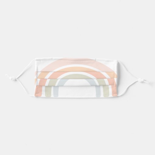 Cute Be Happy Rainbow Adult Cloth Face Mask | Zazzle