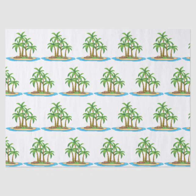 Cute beach palm tree pattern party tissue paper | Zazzle