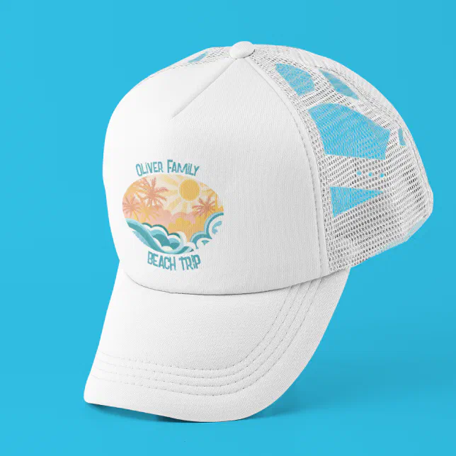 Cute Beach Trip Ocean Waves Surfer Trucker Hat | Zazzle