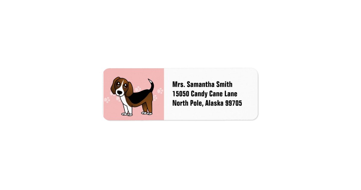 Cute Beagle Cartoon Dog Label | Zazzle