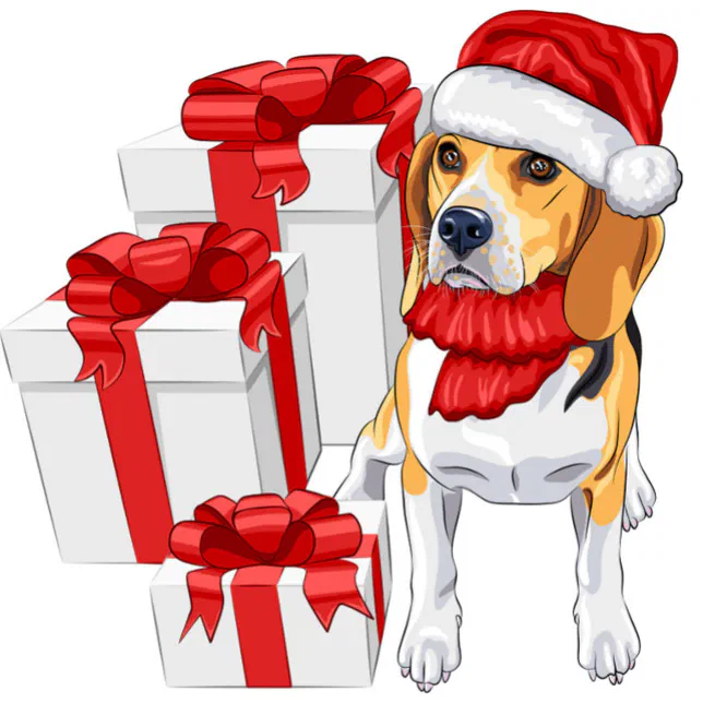 Cute Beagle Christmas Postcard | Zazzle