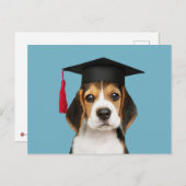 Cute beagle puppy in a graduation cap postcard | Zazzle