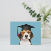 Cute beagle puppy in a graduation cap postcard | Zazzle
