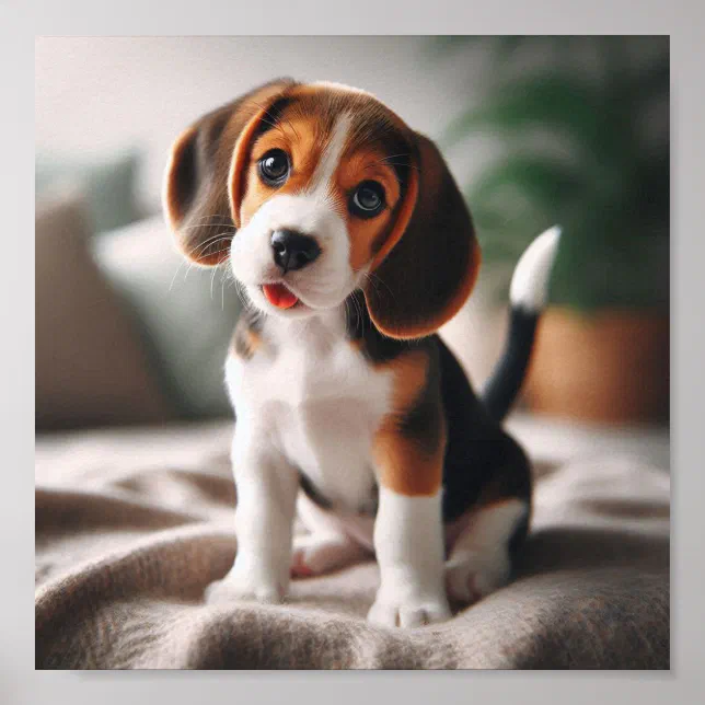 Cute beagle puppy poster | Zazzle