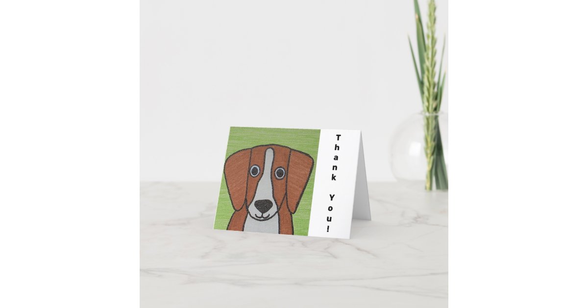 Cute Beagle Thank You Card | Zazzle