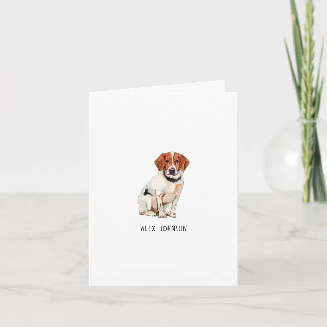 Cute Beagle watercolor Folded Thank You Card | Zazzle