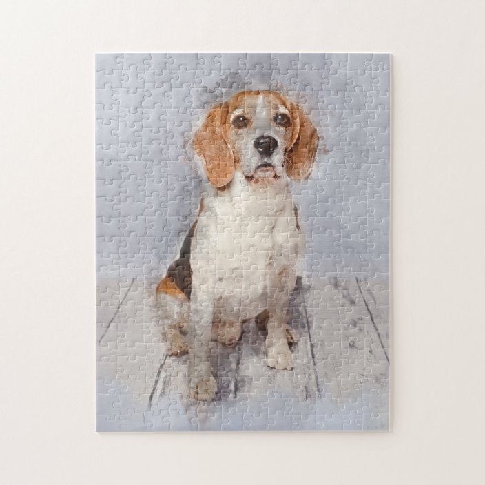 Cute Beagle Watercolor Portrait Jigsaw Puzzle | Zazzle.com