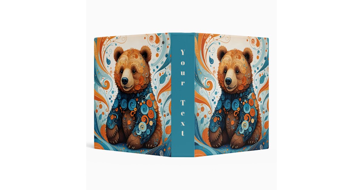 Cute Bear 3 Ring Binder | Zazzle
