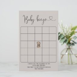 Cute Bear Baby Shower Bingo Game | Zazzle