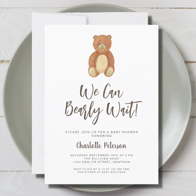 Cute Bear Baby Shower Invitation | Zazzle