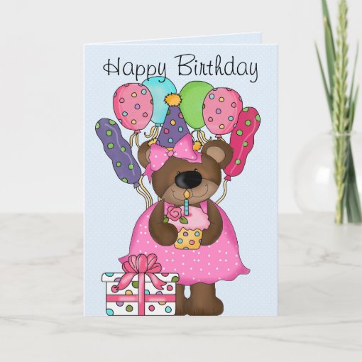 Cute Bear Birthday Card | Zazzle