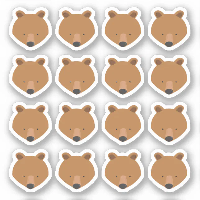 Cute Bear Face Animal Sticker | Zazzle