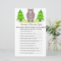 Cute Bear Nursery Rhyme Quiz baby shower game | Zazzle