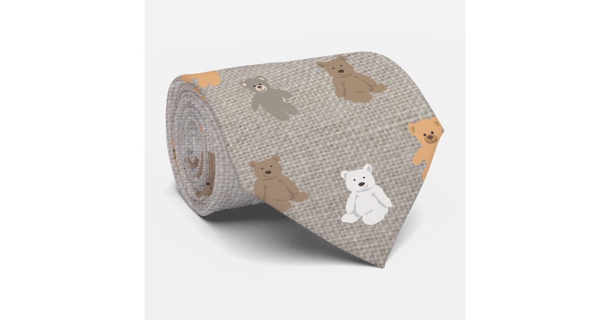 Cute Bear Pattern Neck Tie | Zazzle