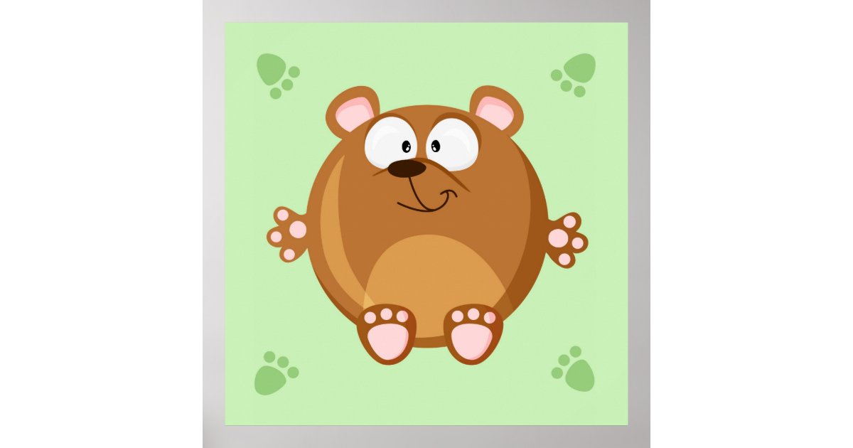 Cute bear poster | Zazzle