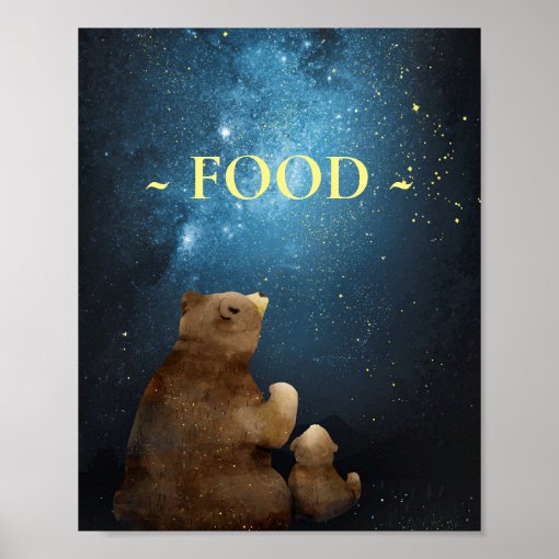 Cute Bear Twinkle Little Star Food Poster | Zazzle