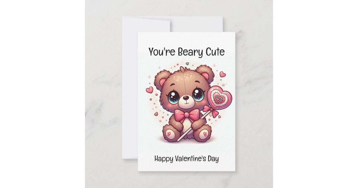 Cute Bear Valentine's Day Card | Zazzle