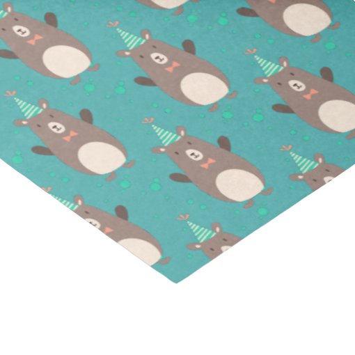 Cute Bear with Balloon Tissue Paper | Zazzle