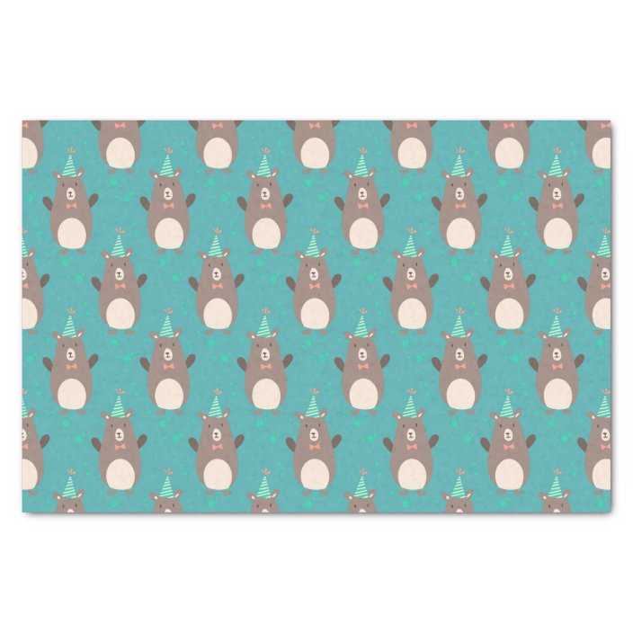 Cute Bear with Balloon Tissue Paper | Zazzle.com
